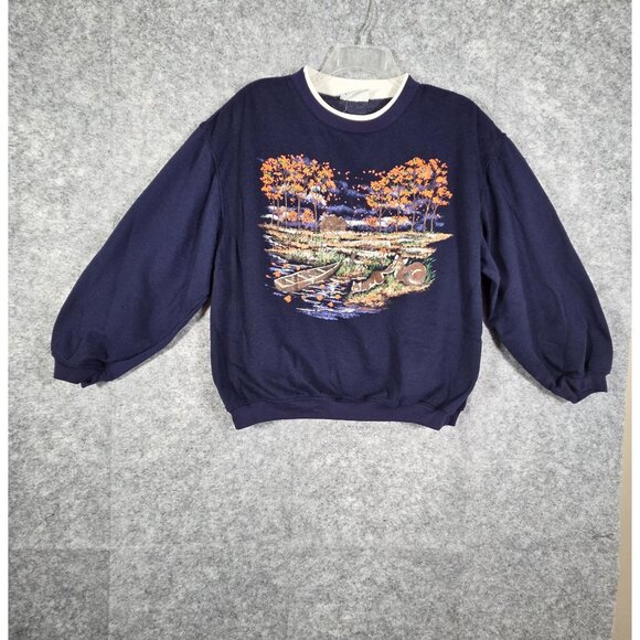 Basic Editions | Tops | Basic Editions Womens Pullover Sweatshirt Navy ...
